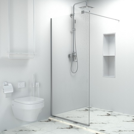 Paravan dus walk-in, Sticla Securizata Clara de 8mm, Accesorii ...