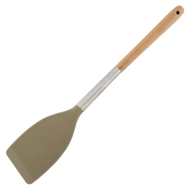 Spatula de silicon, maro, cu maner de lemn, 31cm - eMAG.ro
