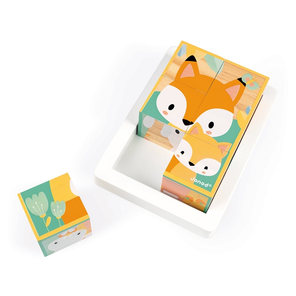 Set de cuburi, cu imagini puzzle. 6 piese, 6 imagini - eMAG.ro