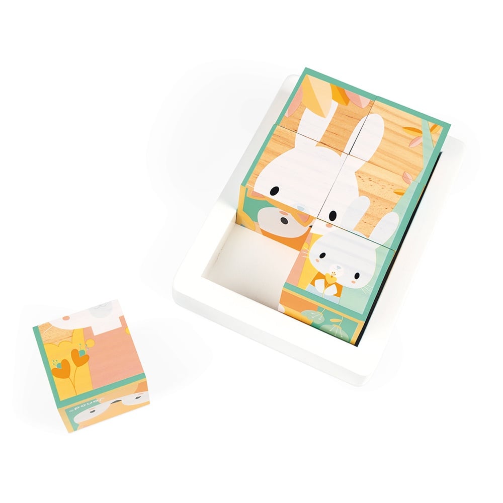 Set de cuburi, cu imagini puzzle. 6 piese, 6 imagini - eMAG.ro