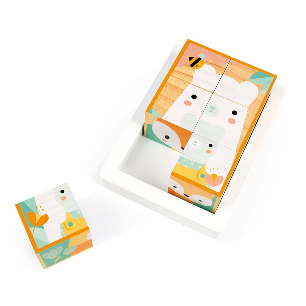Set de cuburi, cu imagini puzzle. 6 piese, 6 imagini - eMAG.ro