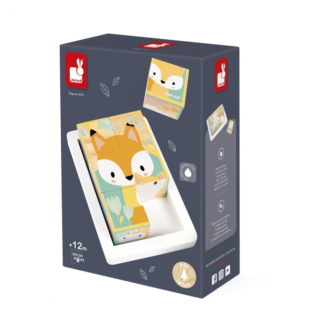 Set de cuburi, cu imagini puzzle. 6 piese, 6 imagini - eMAG.ro