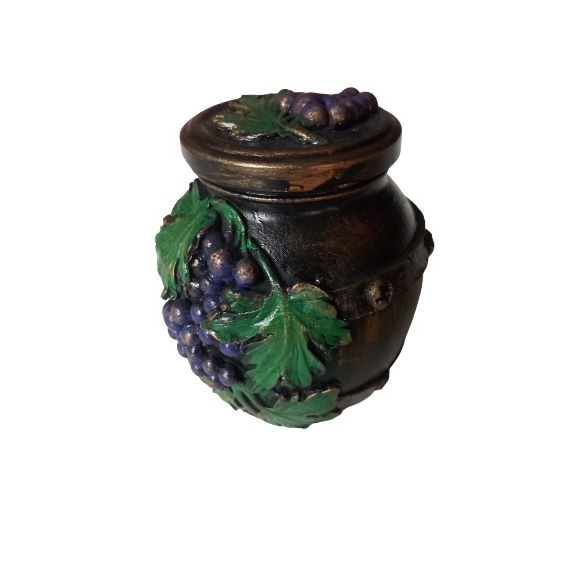 Set 3 borcane decorative handmade Struguri, 12x9 cm - eMAG.ro