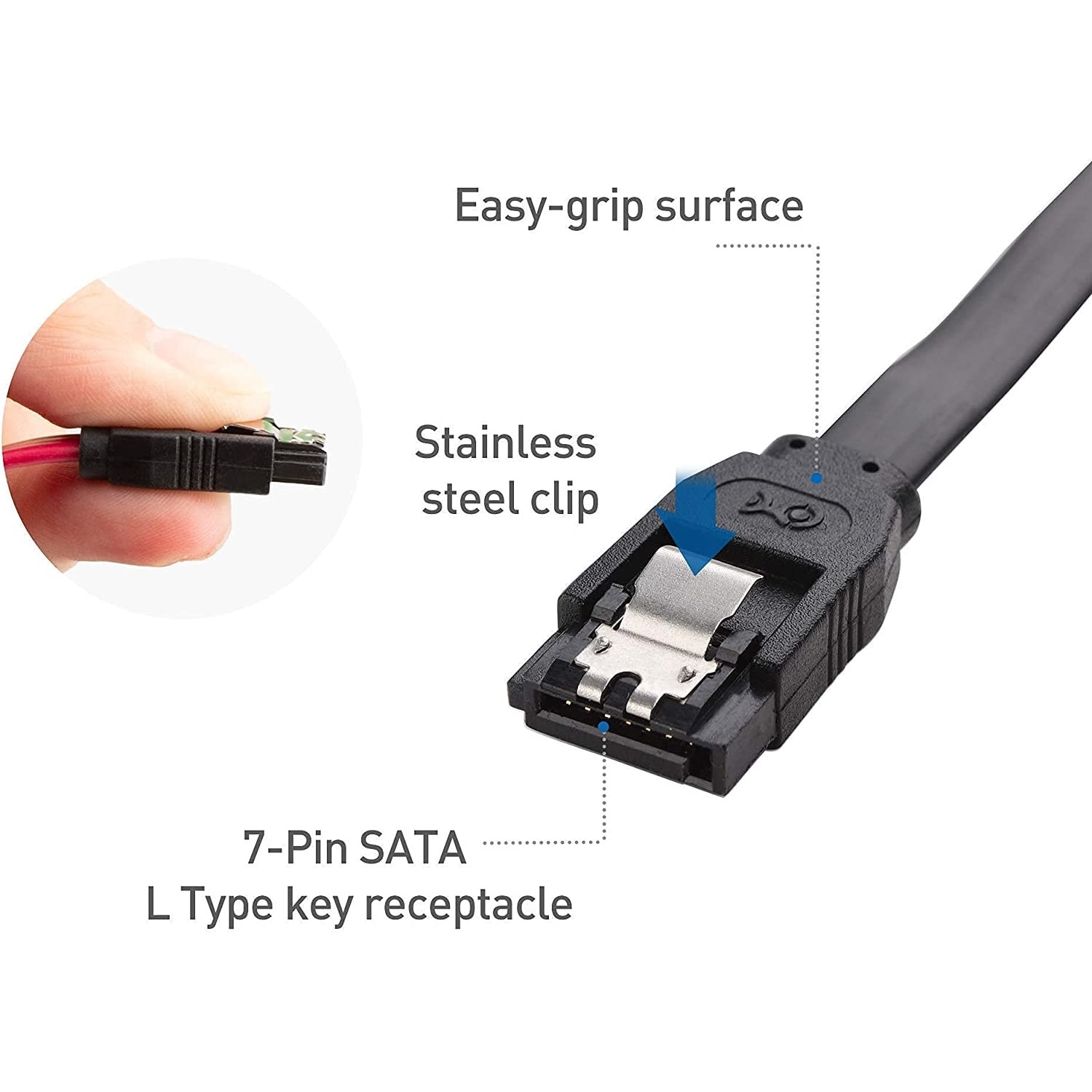 Set 3 cabluri SATA III Parafasa, JENUOS®, 8 Pini, 40 cm, Cablu de ...