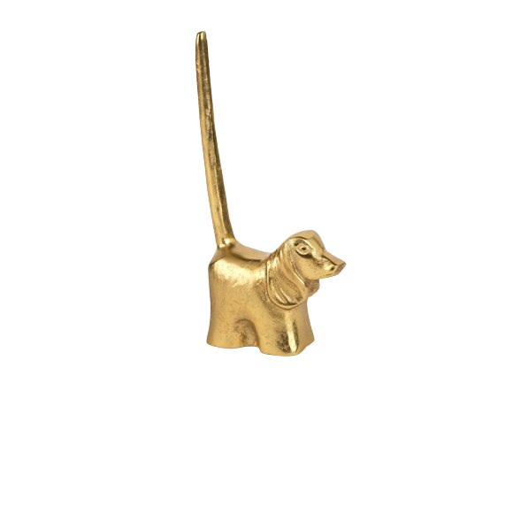 Figurina decorativa, Caine, metal, 9x19.5x4 cm, Auriu - eMAG.ro