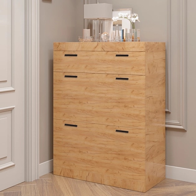 Dulap pantofar Sonata 800, Everest, Stejar Kraft Auriu, 80 x 38 x 105 ...