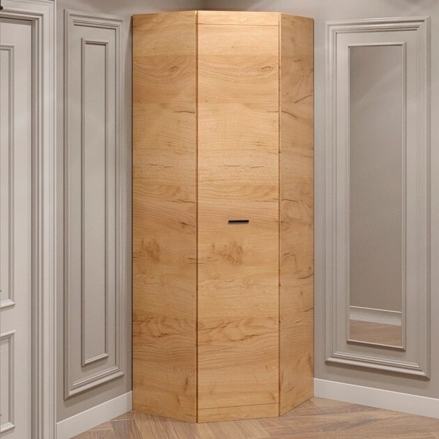 Dulap coltar Sonata 700, Everest, 70 x 70 x 205 cm, Sejar kraft auriu ...