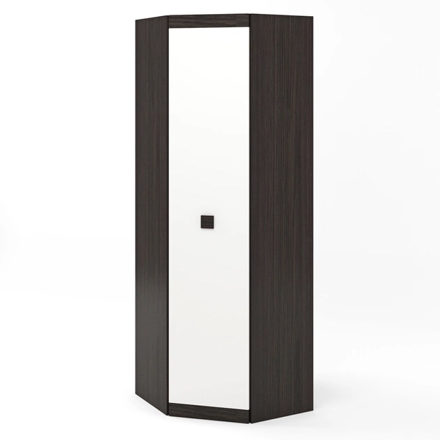 Dulap de colt Sonata 700, Everest, 70 x 70 x 205 cm, Wenge inchis/Alb ...