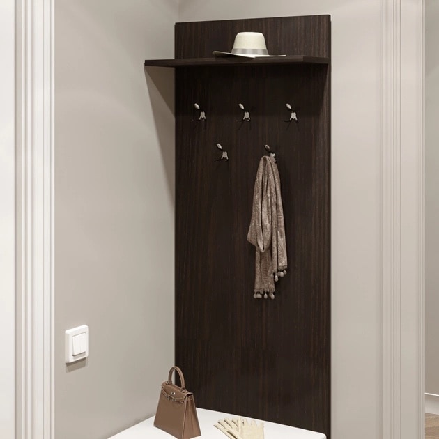 Cuier Sonata 600, Everest, wenge inchis, 60 x 15 x 130 cm - eMAG.ro