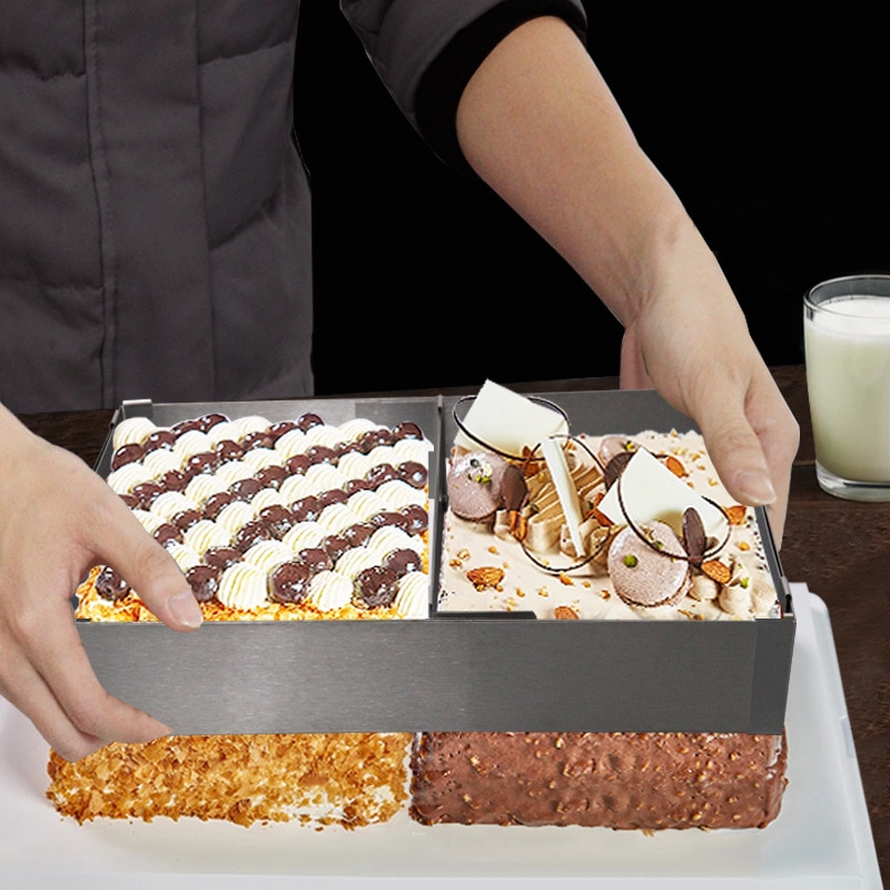 Forma dreptunghiulara pentru tort, NEVERMORE, Inox, reglabila, Lumgime ...