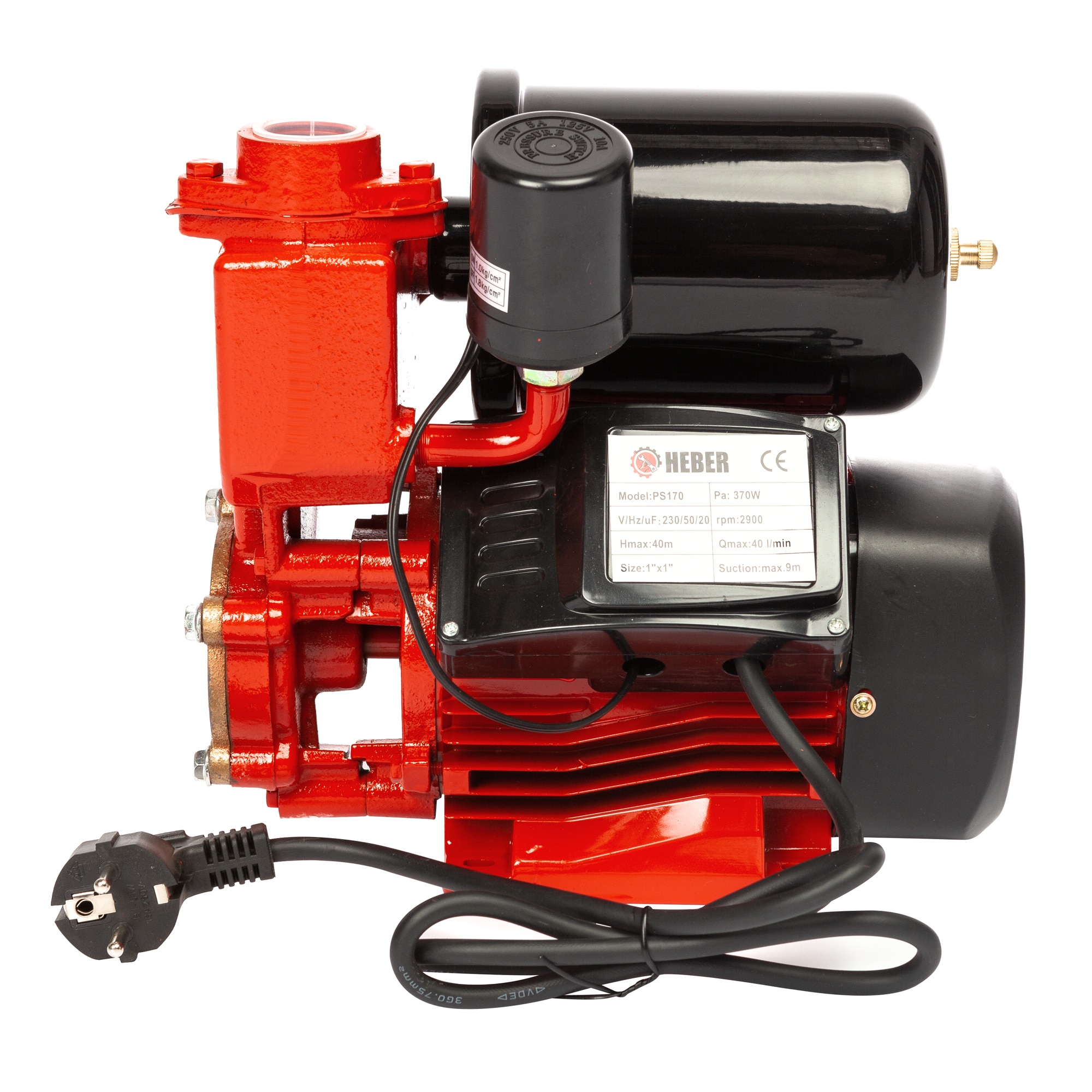 Mini hidrofor Heber®, PS170, 1L, putere 370W, debit 35l/min, H refulare ...