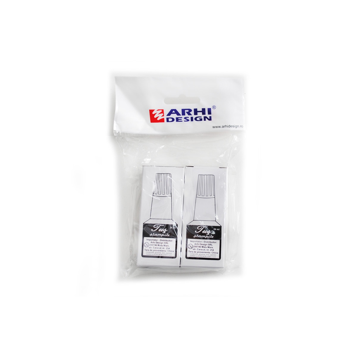 Tus stampila cu picurator 24 ml, 2 buc/set, negru - eMAG.ro