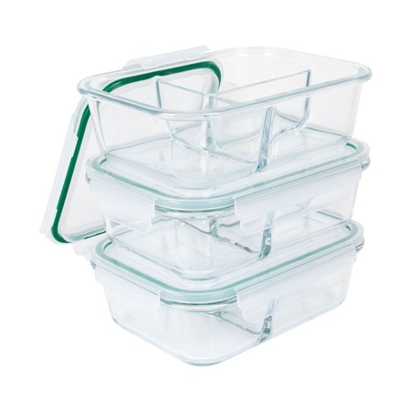 Set caserole compartimentate Classbach, C-FHDM4021G, din sticla, 3 ...