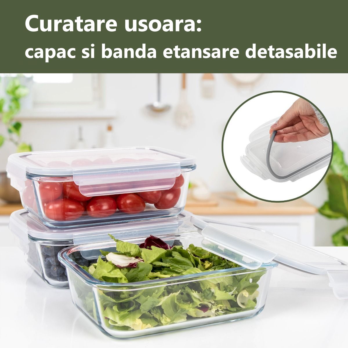 Комплект стъклени кутии за храна Classbach C Fhd4020g 3 части 3x1040