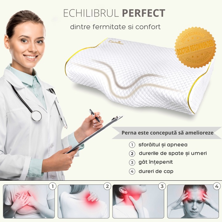 Perna Ortopedica Cervicala Ultra Premium, Castellano, Din Spuma Cu ...