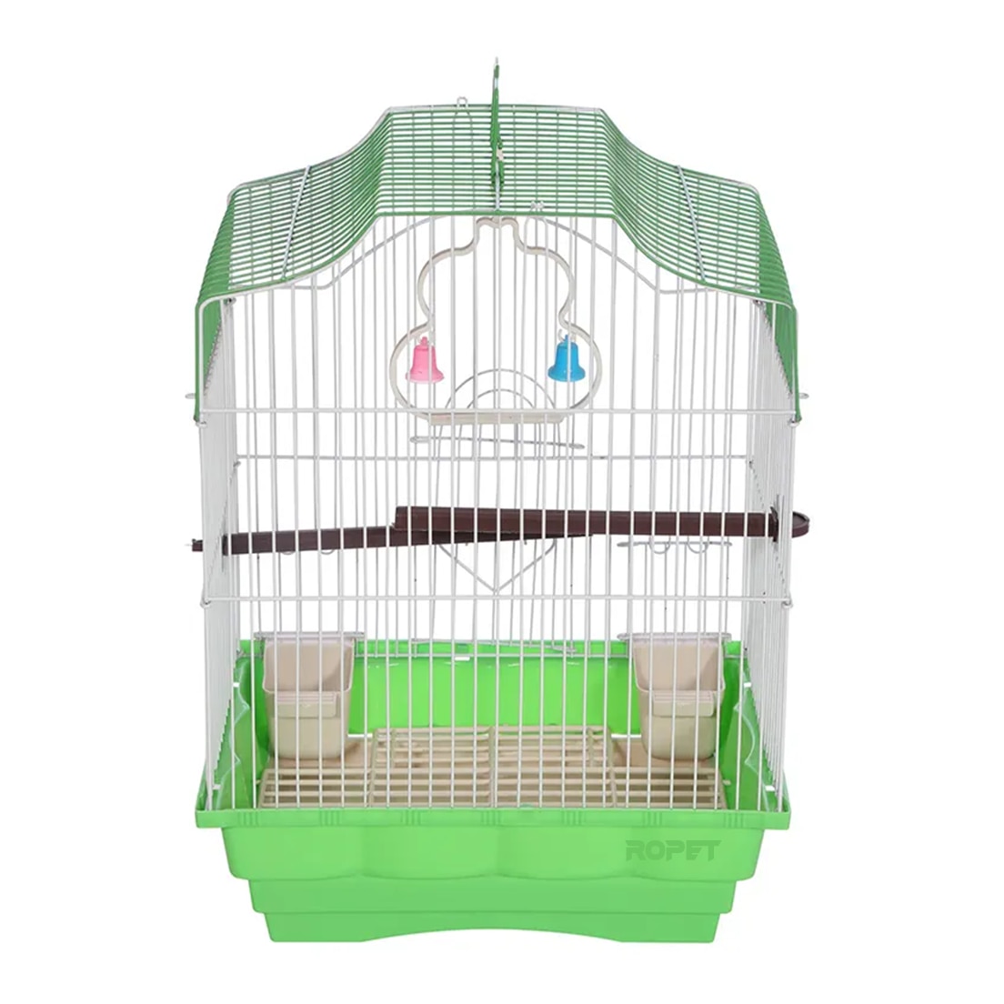 Colivie Patrata 39 x 30 x 23 cm, pentru pasari exotice, Tava Verde ...