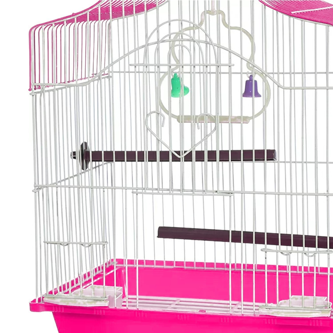 Colivie Patrata 39 x 30 x 23 cm, pentru pasari exotice, Tava Roz - eMAG.ro