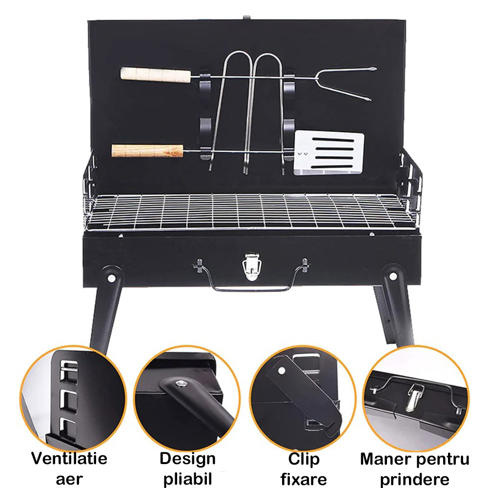 Gratar De Gradina Pentru Carbuni SIKS, Din Metal, Portabil, Ustensile ...