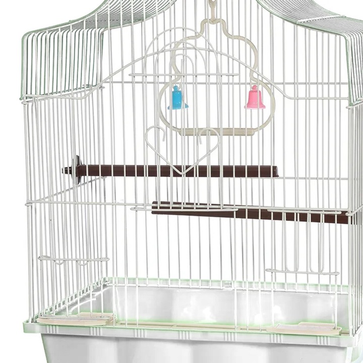 Colivie Patrata 39 x 30 x 23 cm, pentru pasari exotice, Tava Alb - eMAG.ro