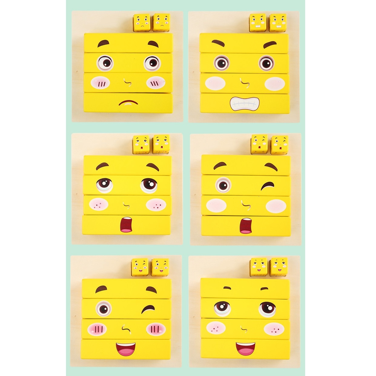 Дървен пъзел Emotions, Face Changing Building Blocks, +3 години - eMAG.bg