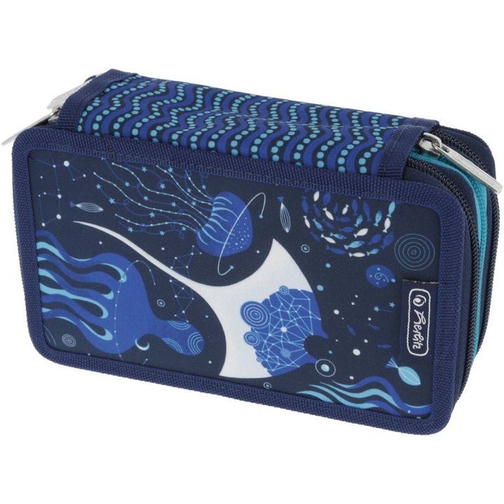 Penar Herlitz echipat, 31 piese, 3 fermoare, dimensiune 19 x 11,5 x 7 ...