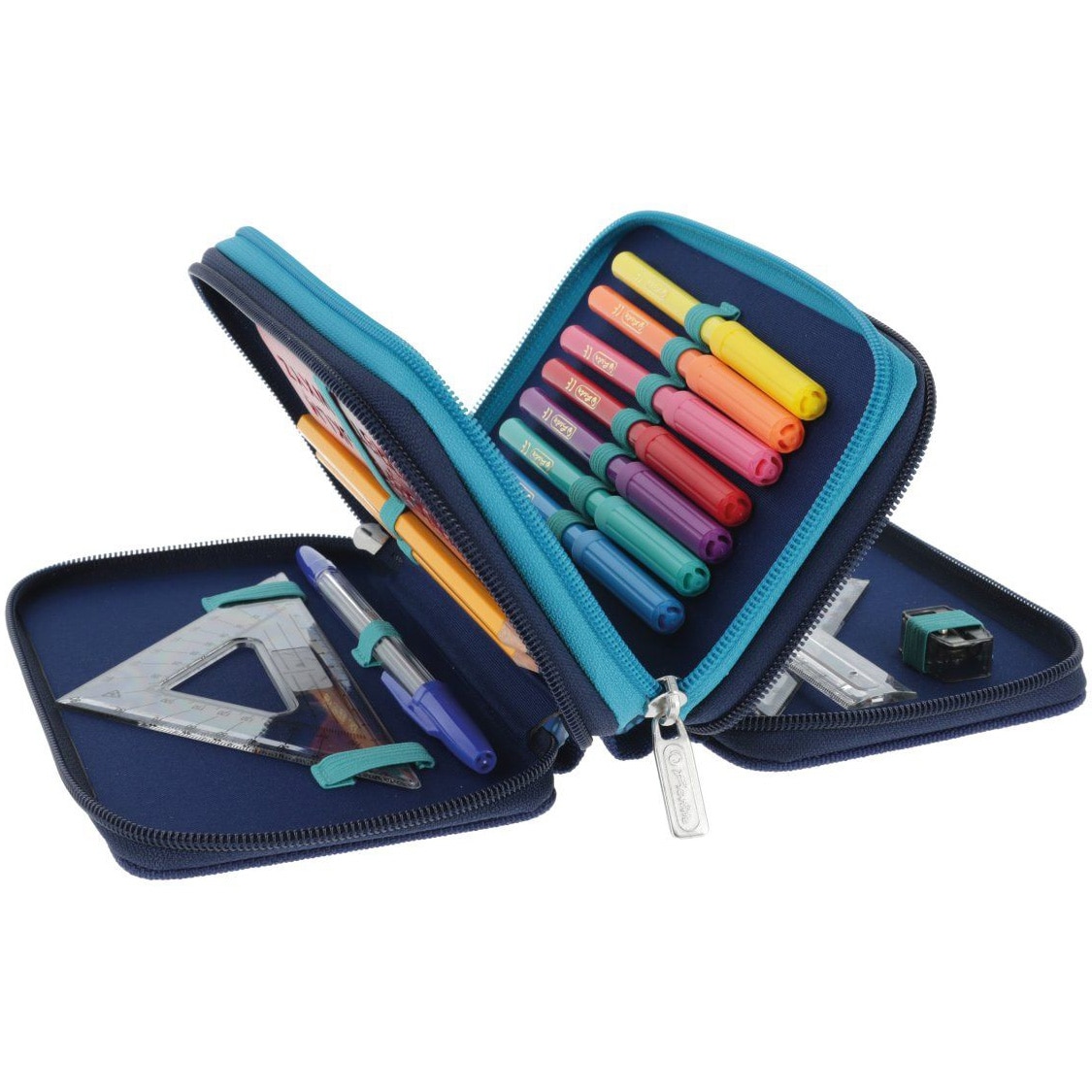 Penar Herlitz echipat, 31 piese, 3 fermoare, dimensiune 19 x 11,5 x 7 ...