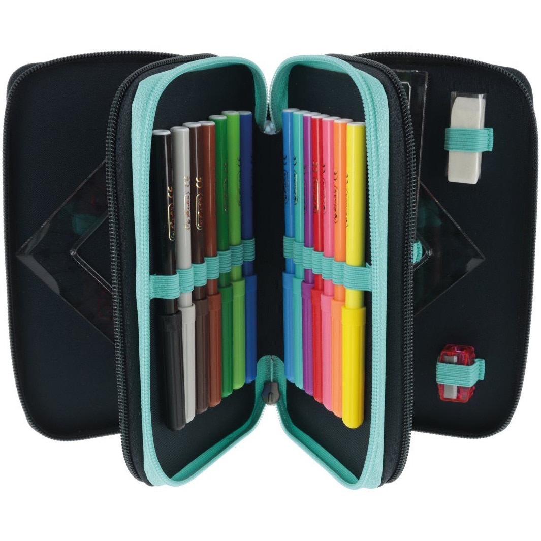 Penar Herlitz echipat, 31 piese, 3 fermoare, dimensiune 19 x 11,5 x 7 ...