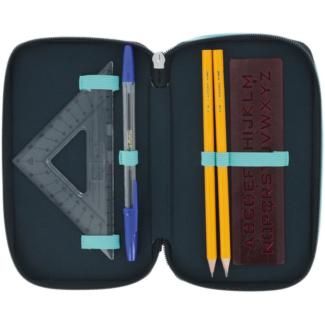 Penar Herlitz echipat, 31 piese, 3 fermoare, dimensiune 19 x 11,5 x 7 ...