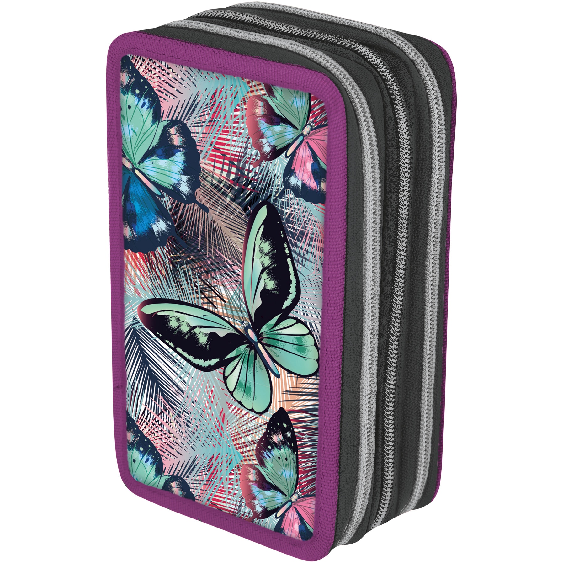 Penar Herlitz neechipat, cu 3 fermoare, dimensiune 20 X 6 X 13 Cm ...