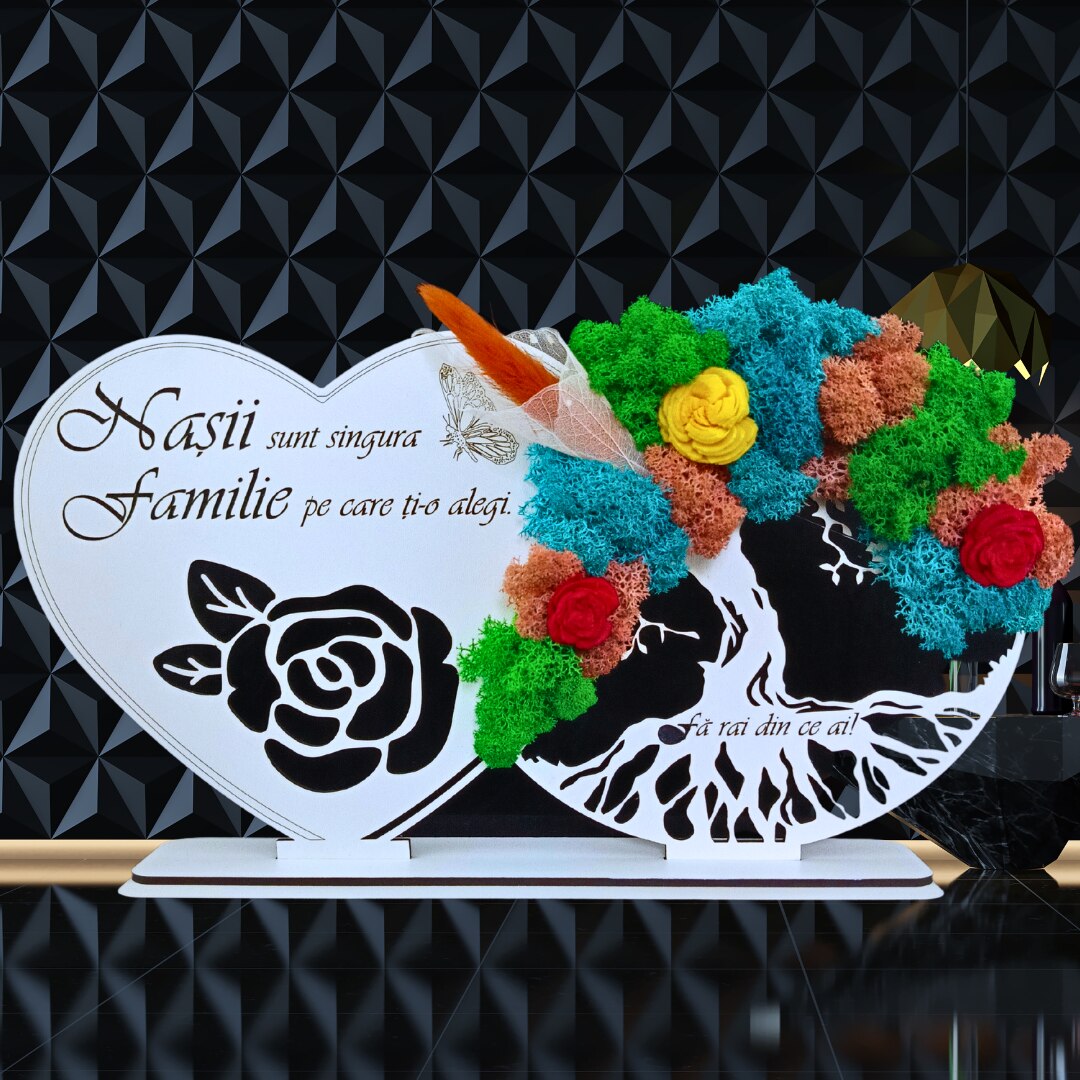 Decoratiune Copacul Vietii cu Inima personalizata pentru nasi cu ...