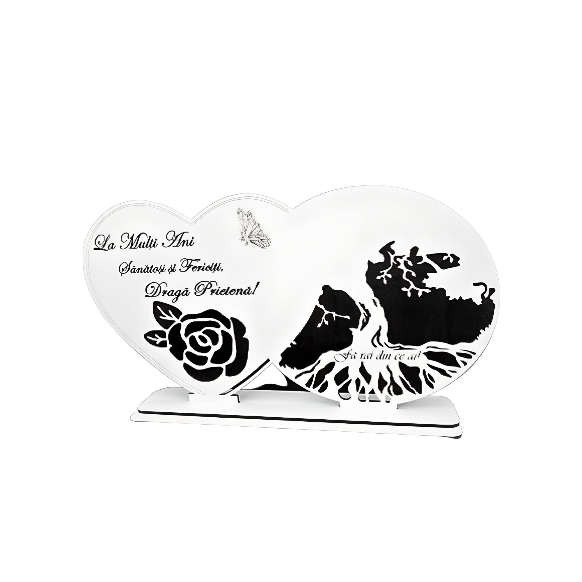 Decoratiune blank inima copacul vietii, personalizata gravura laser "La ...