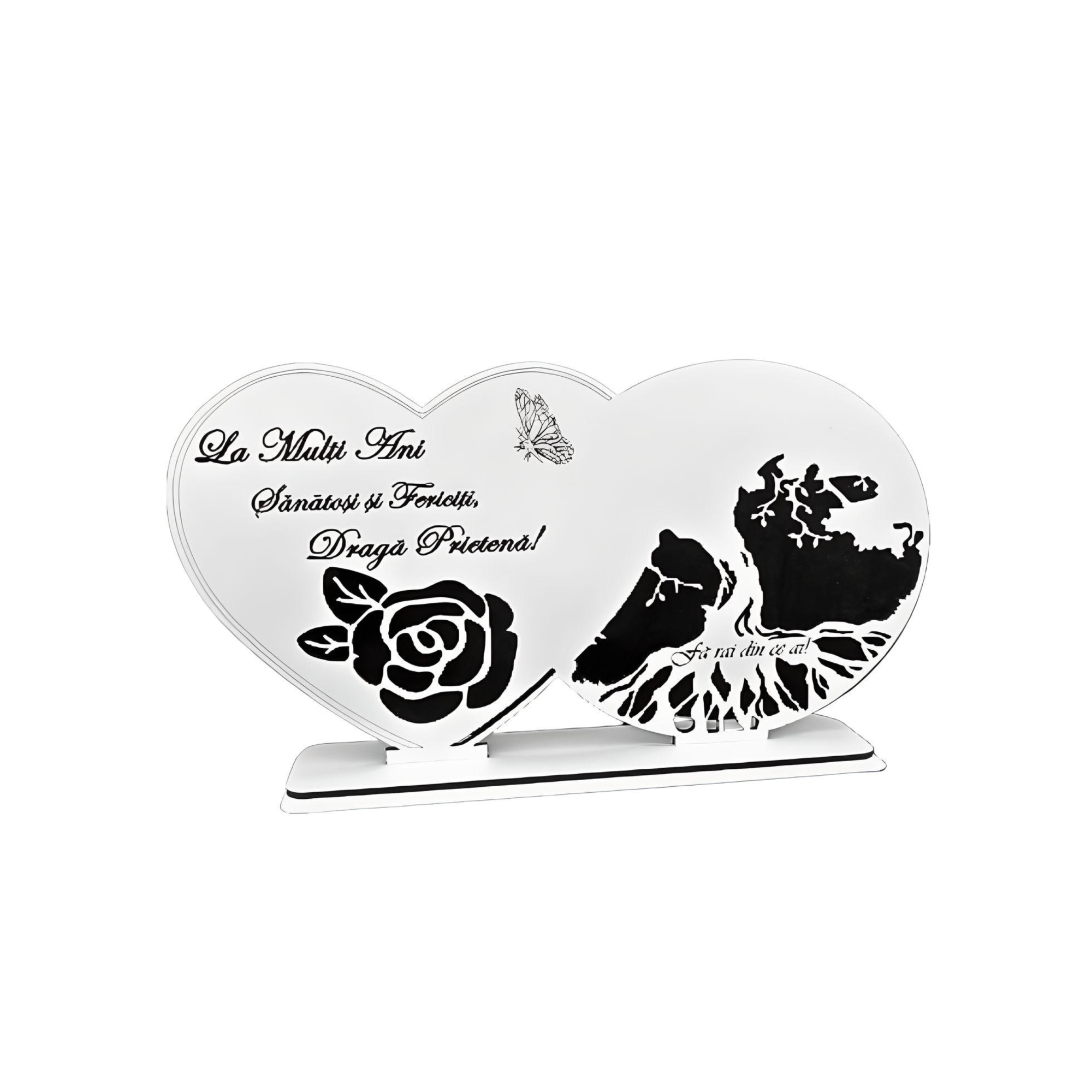 Decoratiune blank inima copacul vietii, personalizata gravura laser "La ...