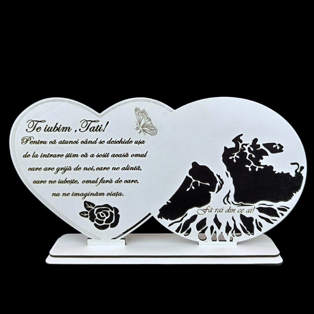 Set 3 Decoratiuni blank inima copacul vietii, personalizata cu mesaj ...