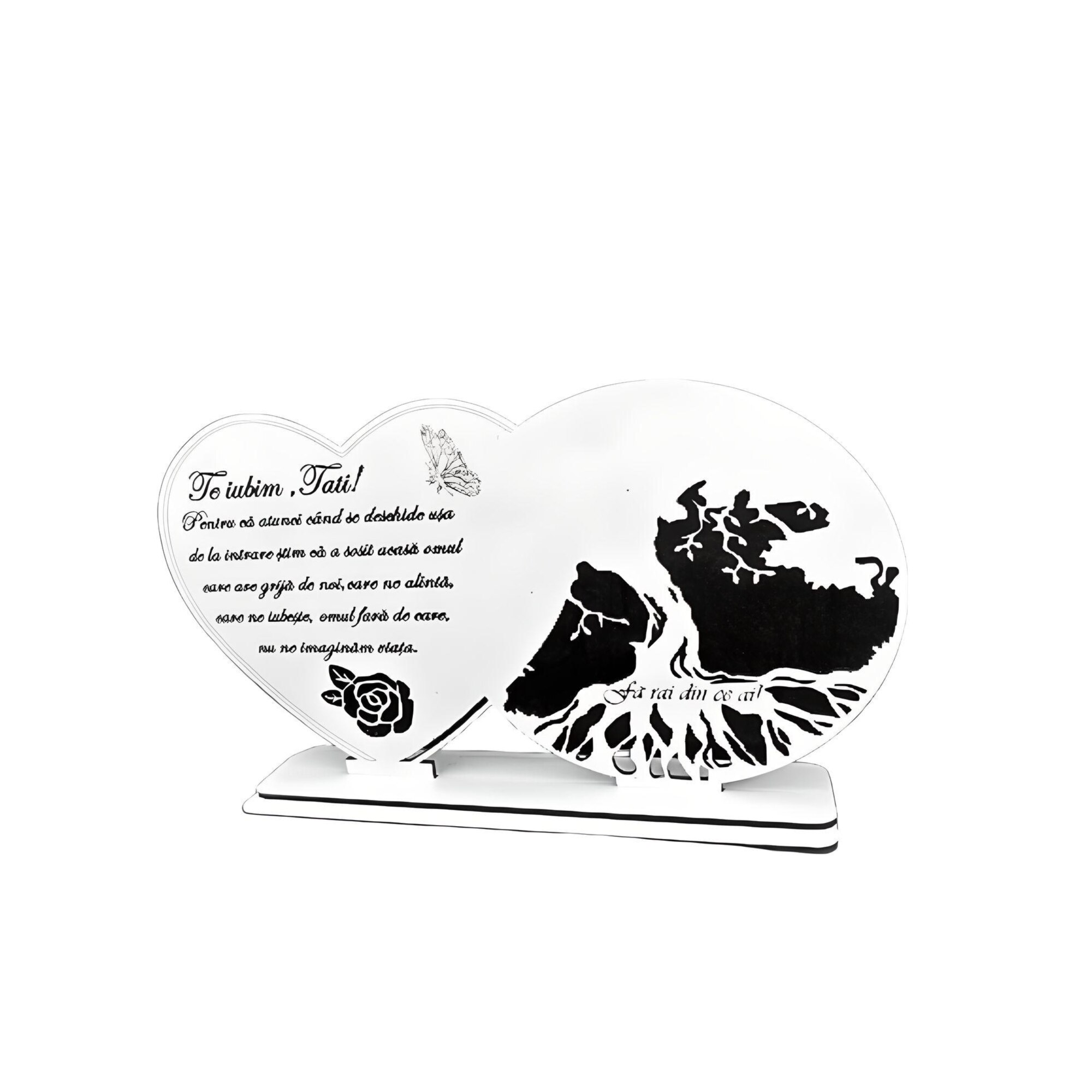 Set 3 Decoratiuni blank inima copacul vietii, personalizata cu mesaj ...