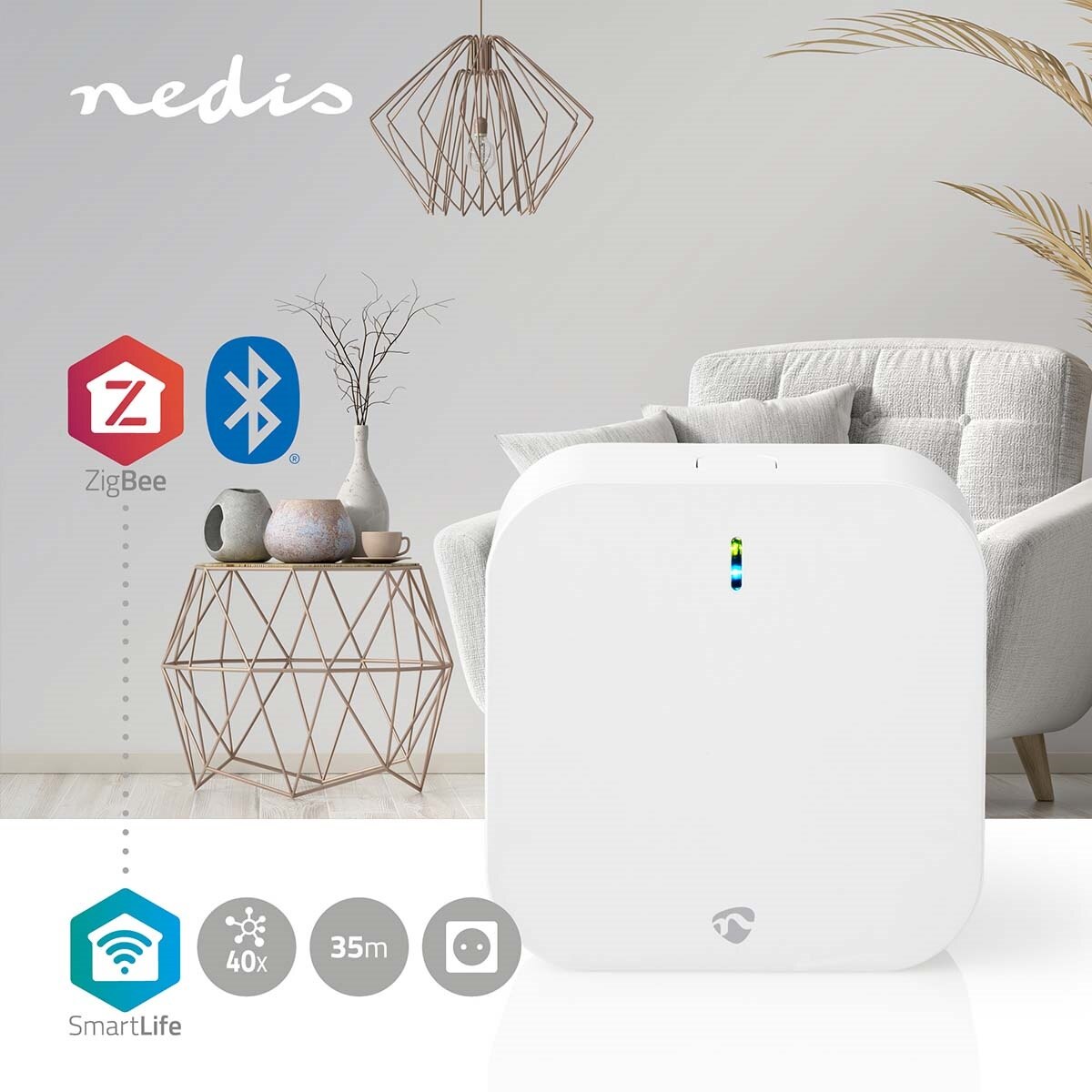 Centru de comanda Smart Zigbee Gateway Nedis, pana la 50 de dispozitive ...