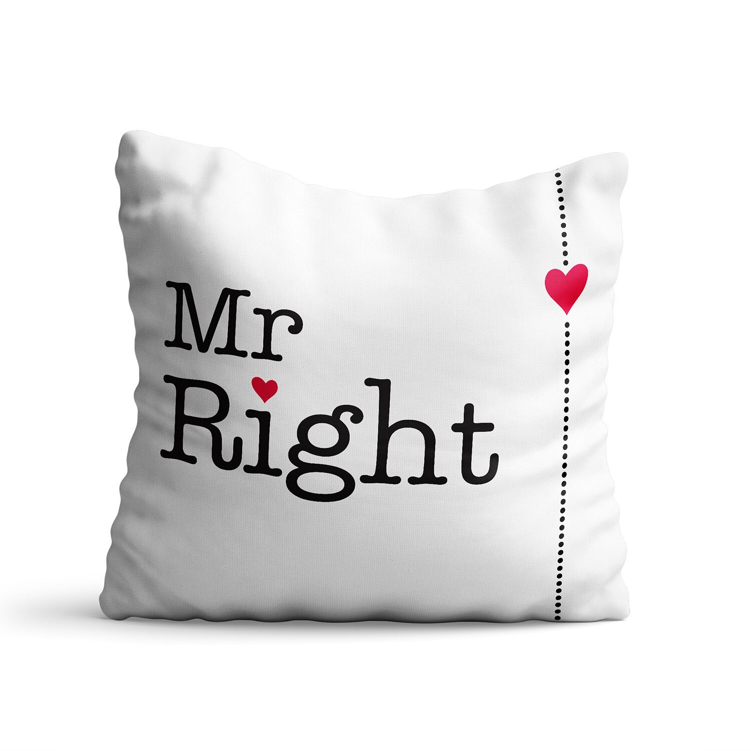 Set 2 perne decorative cu mesaj Mr Right si Mrs Always Right, din ...