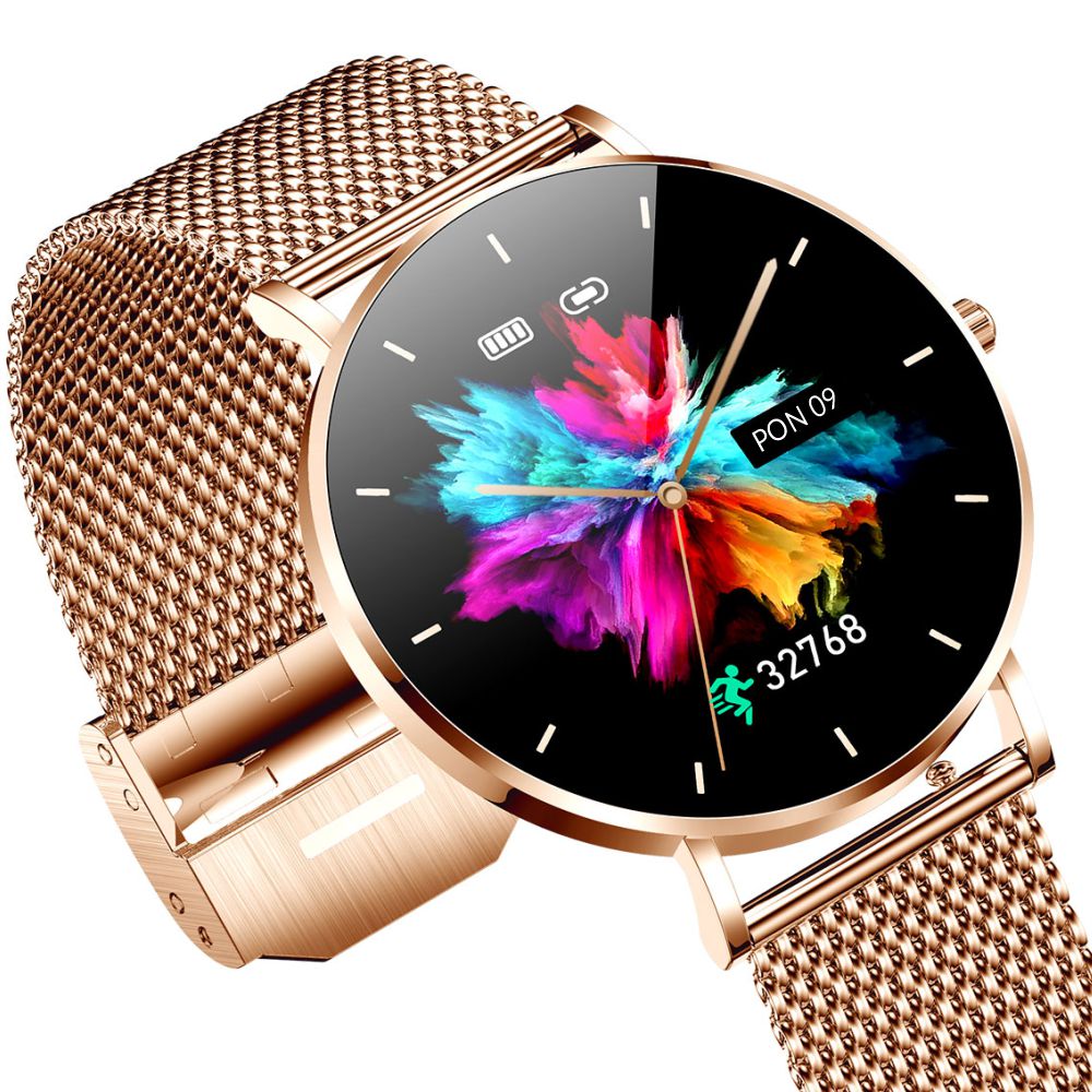 Smartwatch dama, Manta, Metal, Android/IOS, 1.32 inch, Auriu - eMAG.ro