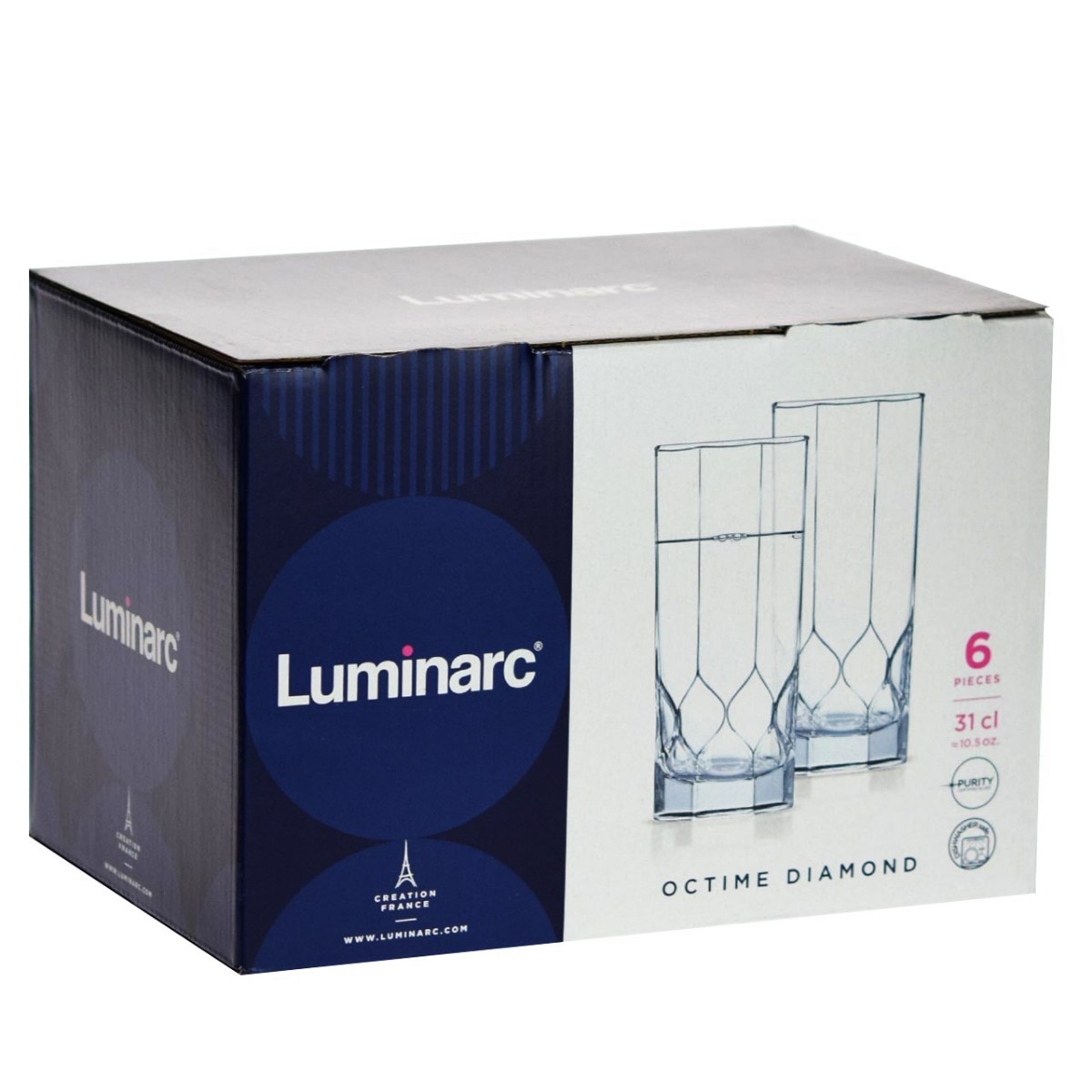 Set 6 pahare inalte, Luminarc Octime, Sticla, 310 ml, Transparent - eMAG.ro