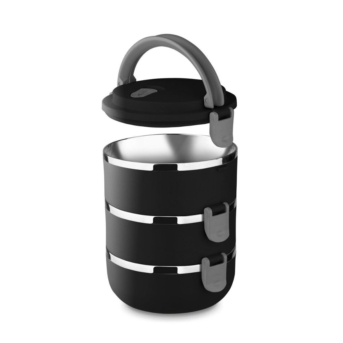 Recipient termic pentru alimente, 3 straturi, 2,1L, Negru - eMAG.ro