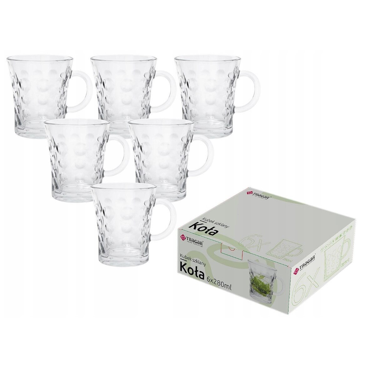 Set 6 cesti de sticla KOlA, Transparent, 280ml - eMAG.ro