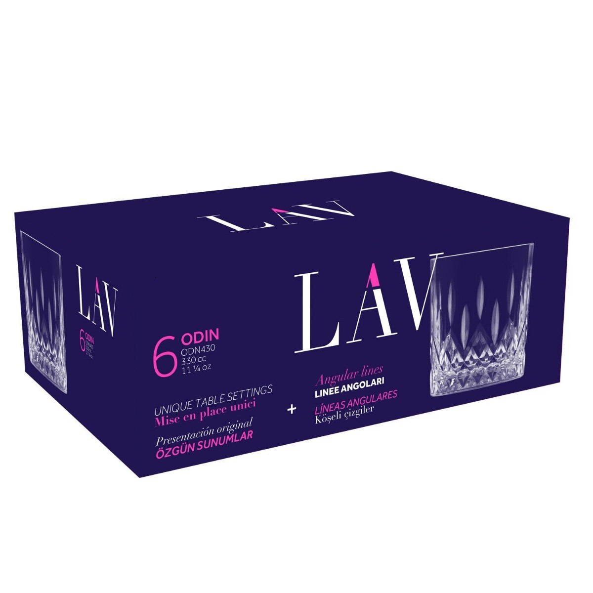 Set 6 pahare de Whiskey, Lav, Sticla, 330 ml, Transparent - eMAG.ro
