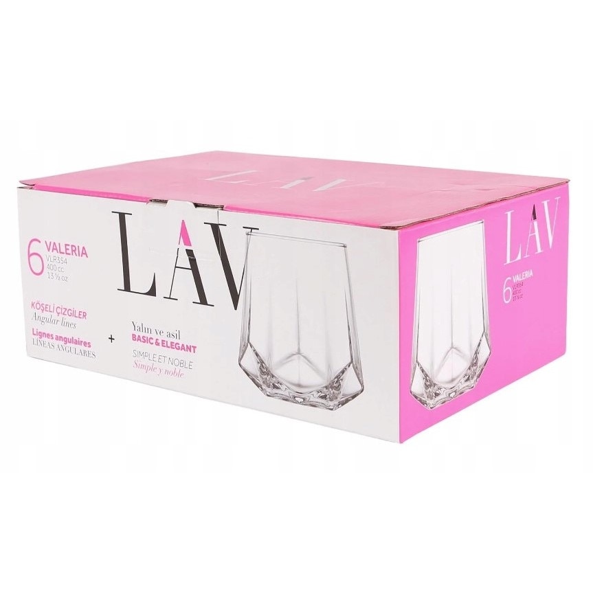Set 6 Pahare de whisky, LAV, Sticla, Transparent, 400ml - eMAG.ro