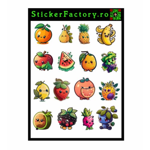 Set Stickere "Fructe" #1, Vinyl Waterproof, Coala A2, 11 - 12 cm - eMAG.ro