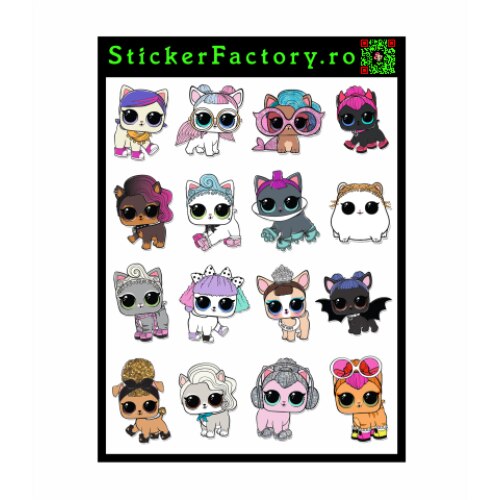 Set Stickere "LOL Pets" #2, Vinyl Waterproof, Coala A3, 7 - 8 cm - eMAG.ro