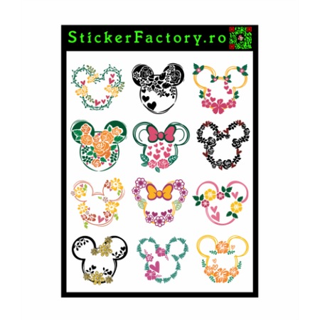 Set Stickere "Disney Flowers", Vinyl Waterproof, Coala A2, 11 - 12 cm ...