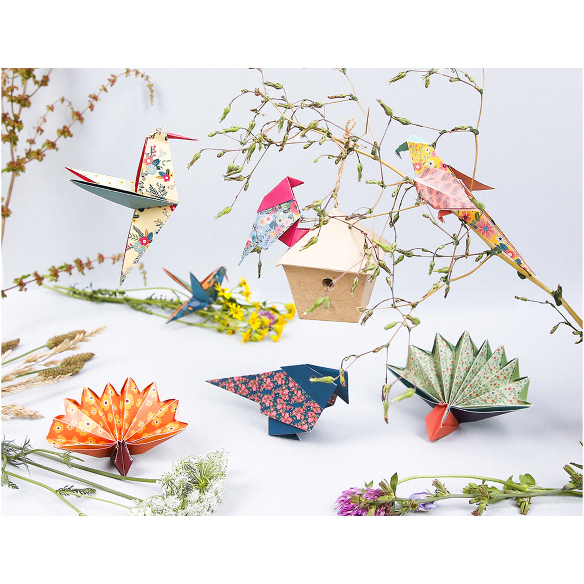 Set creativ Origami Clairefontaine Pasari, 3 dimensiuni ( 10x10 cm ...