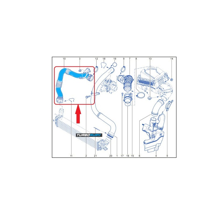 Furtun aer intercooler, compatibil Renault Laguna III 2.0, 8200551943 ...