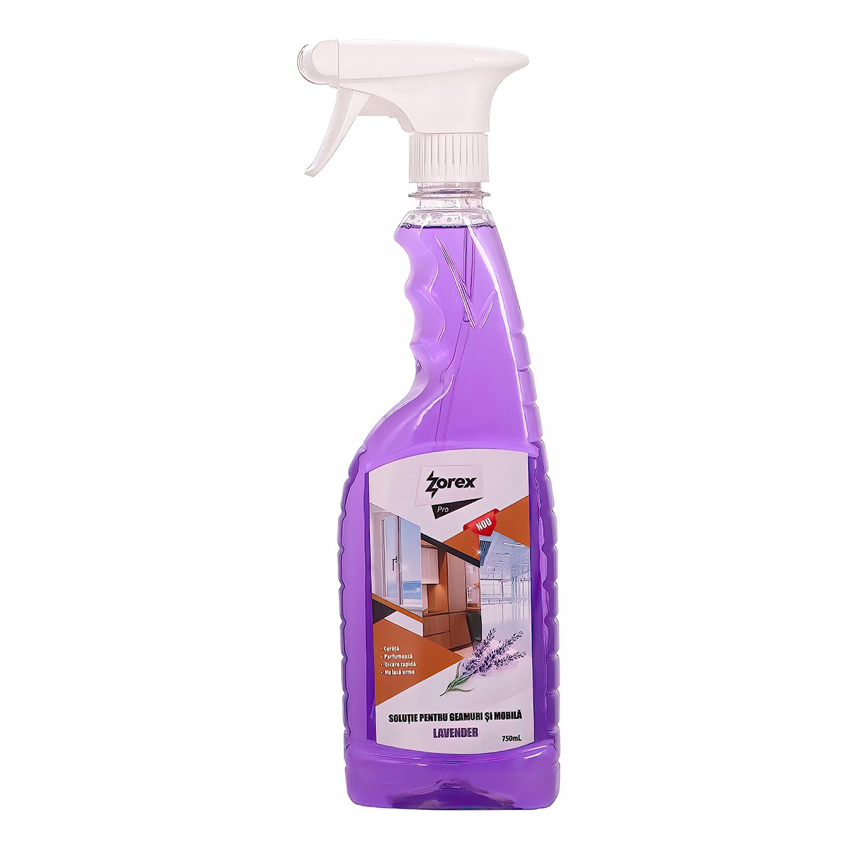 Solutie Zorex Pro 2 in 1 pentru mobila si geam, Lavanda, 750ml - eMAG.ro