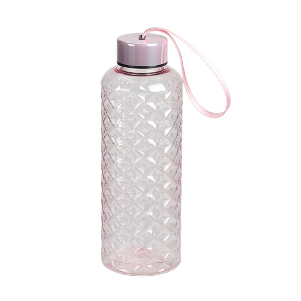 Sticla apa Excellent Houseware, plastic AS, 7x20 cm, 500 ml, roz - eMAG.ro