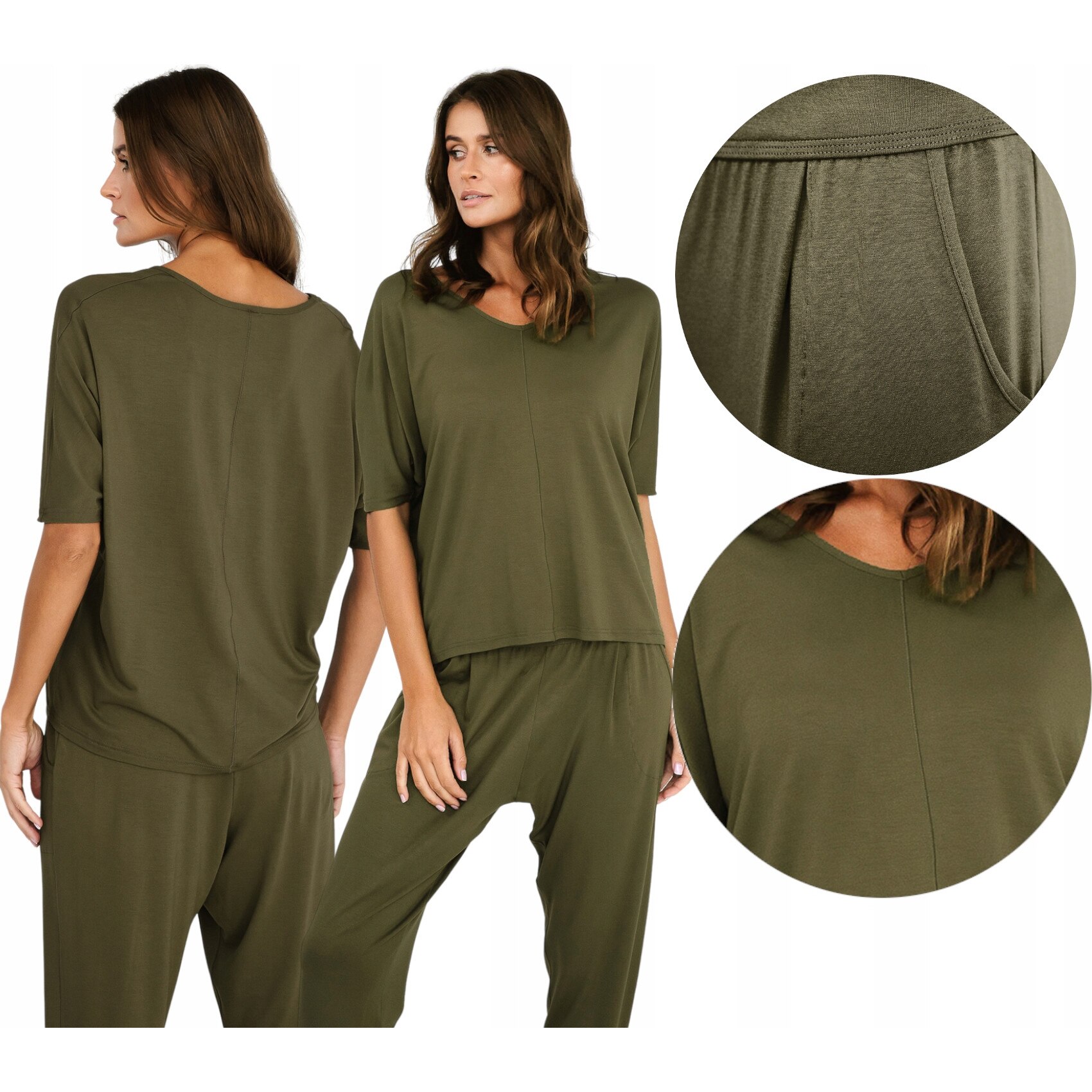 Trening dama modern, Italian Fashion, Viscoza, Kaki, S - eMAG.ro